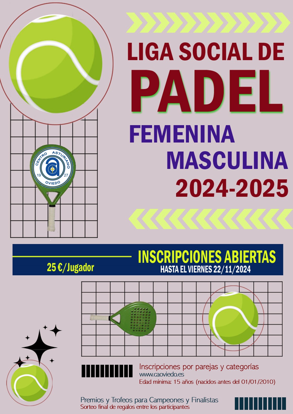 PÁDEL – Liga Social 24-25 – Centro Asturiano de Oviedo